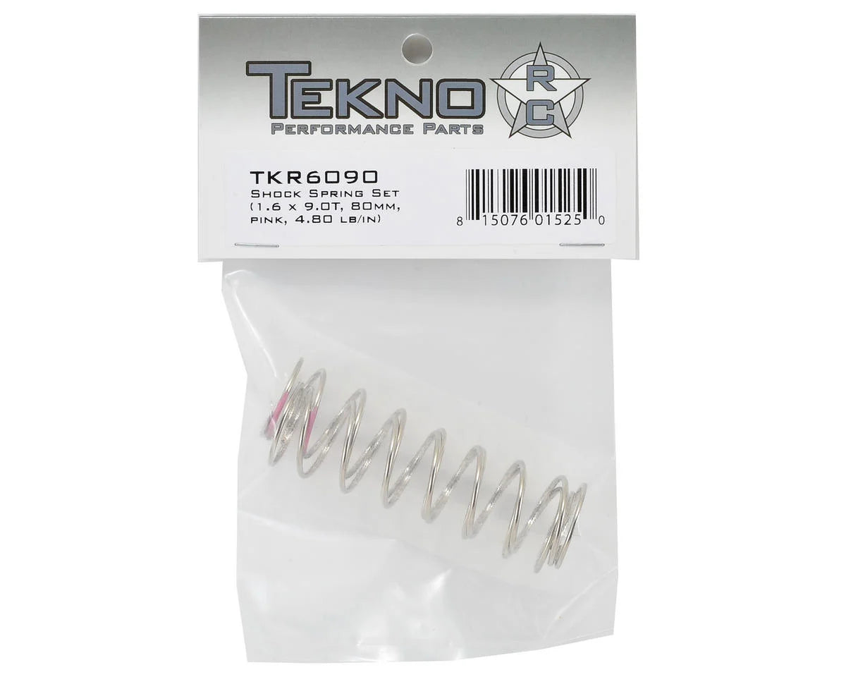 Tekno RC 80mm Front Shock Springs (Pink - 1.6 x 9.0T) (2) [TKR6090]